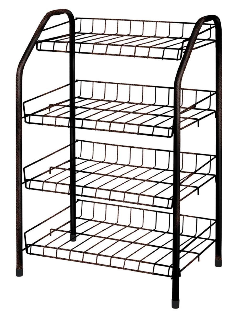 Этажерка для обуви 4-х ярусная Nika / Ника ЭТ2 металлическая, размер 46х28х70см / обувница