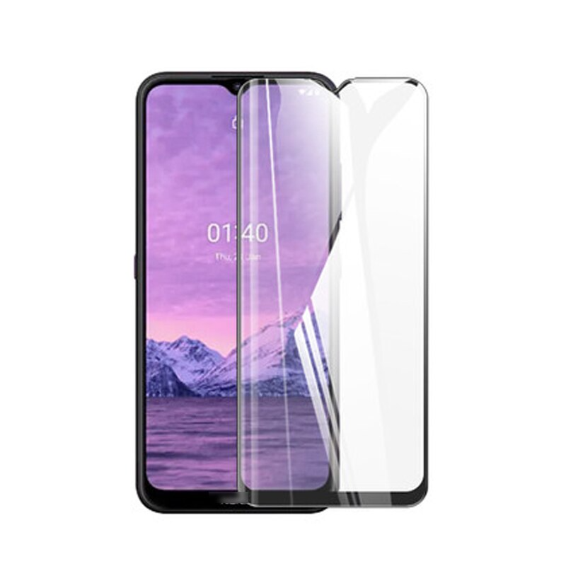 3D/5D защитное стекло Чехол. ру для Nokia 1.4 с закругленными изогнутыми краями которое полностью закрывает экран / дисплей по краям с олеофобным по.