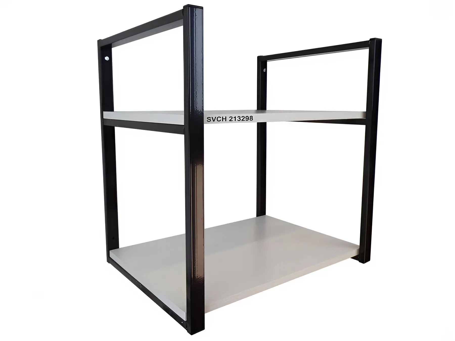 Полка для микроволновки GARROSS "SIBERIA 213298", две полки 35х60 см, высота 54 см, каркас чёрный, цвет полок сосна