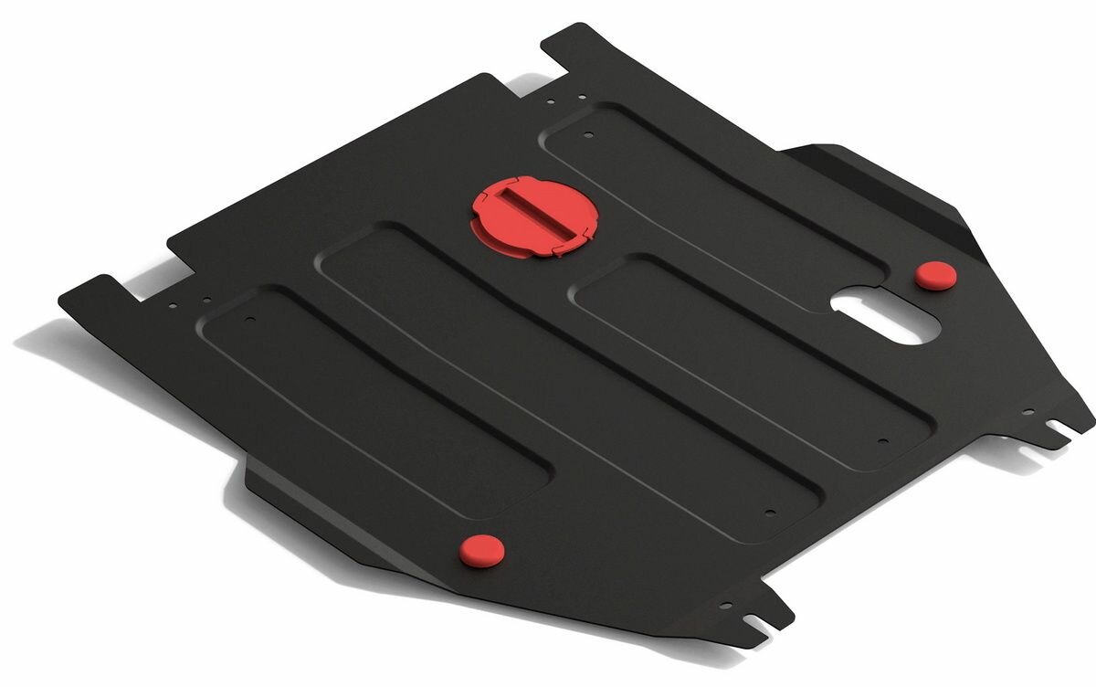 Защита картера и КПП АвтоБроня для Honda Jazz I рестайлинг (V - 1.3) 2005-2008, штампованная, сталь 1.8 мм, с крепежом, 111.02106.1