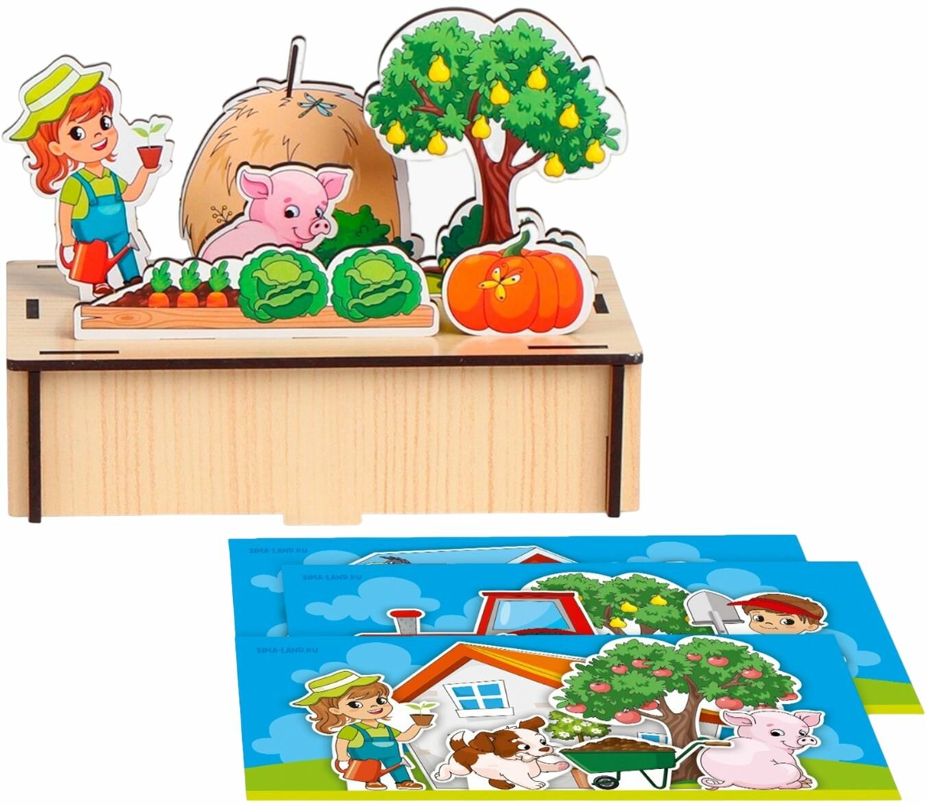 Обучающая игра-головоломка "Повтори по образцу Ферма", тренажёр для развития мышления, 12 схем + 24 детали