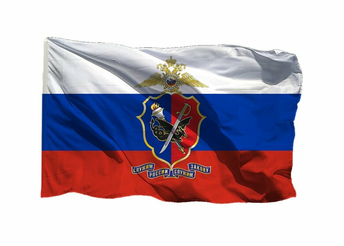 Флаг на день Уголовного розыска 90х135 см на шёлке для ручного древка