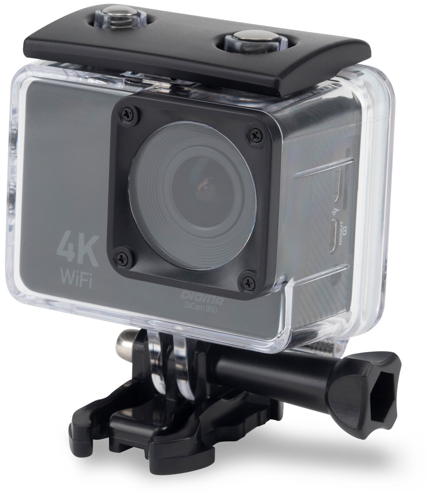 Экшн-камера Digma DiCam 810, 16MP, 3840x2160, USB, WiFi, серый (1454659)