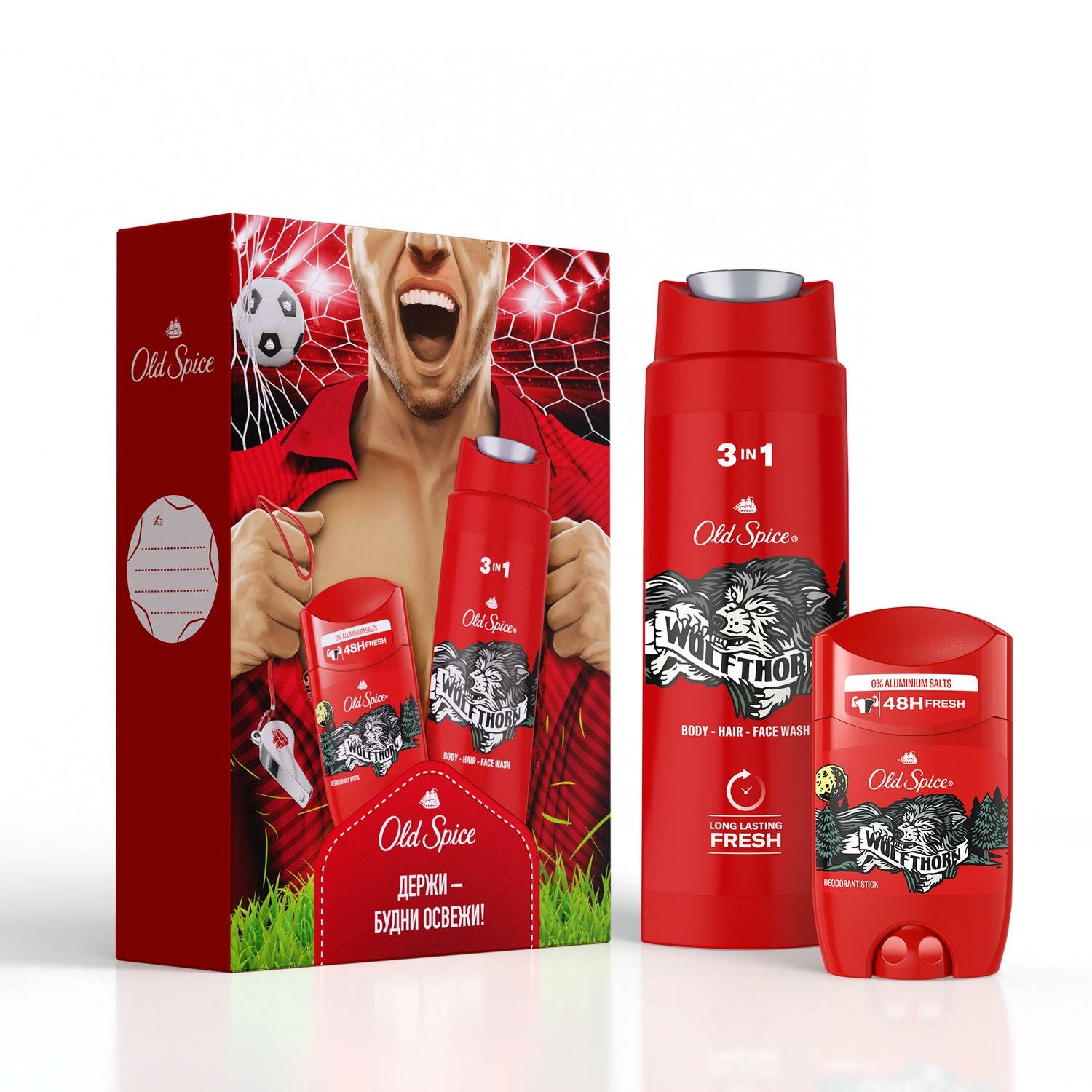 Подарочный набор Old Spice Wolfthorn дезодорант-стик, 50 мл, гель для душа 3 в 1, 250 мл