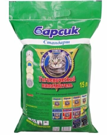 Барсик Стандарт: впитывающий наполнитель15л, 12,5кг 12.5 кг