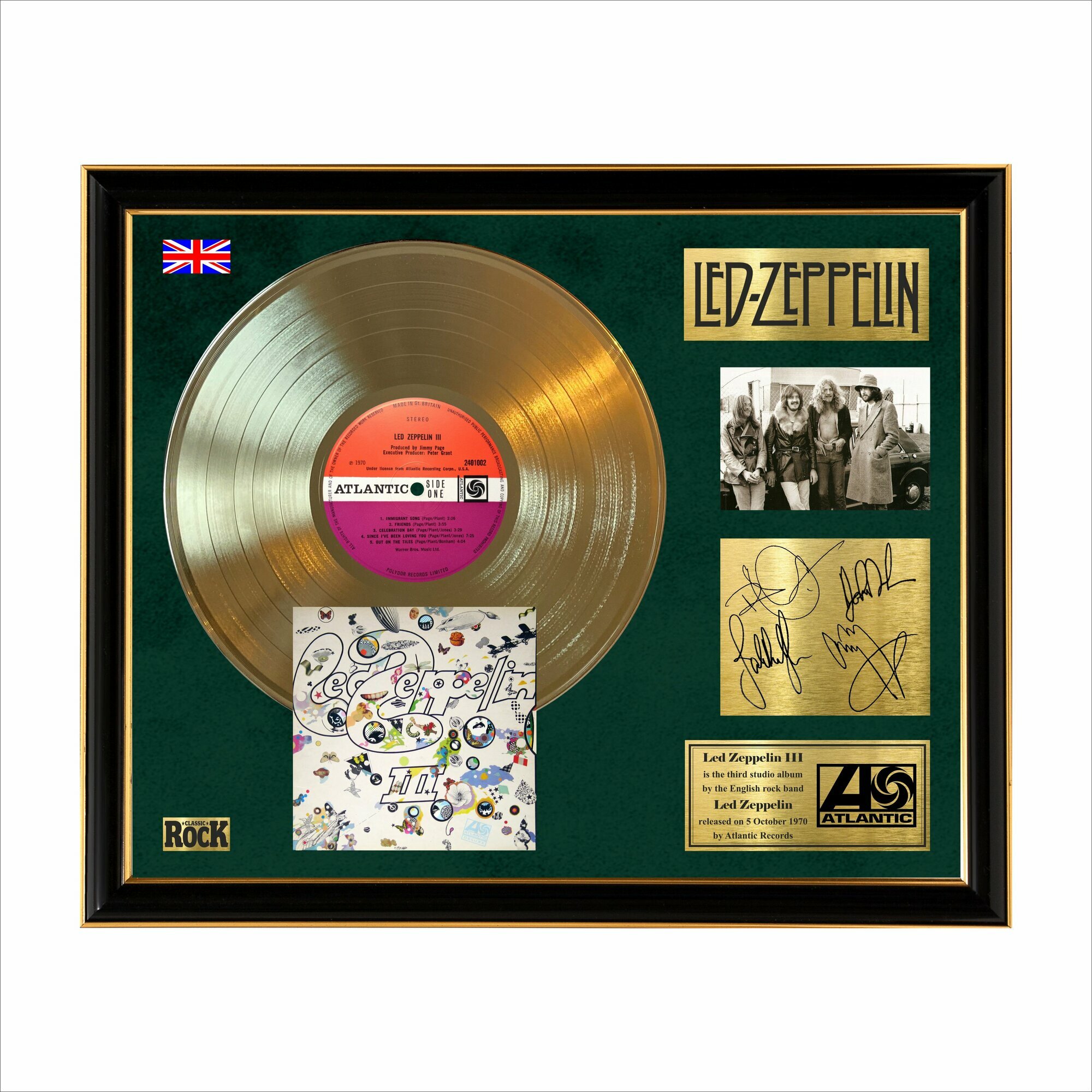 Led Zeppelin Золотой винил в рамке