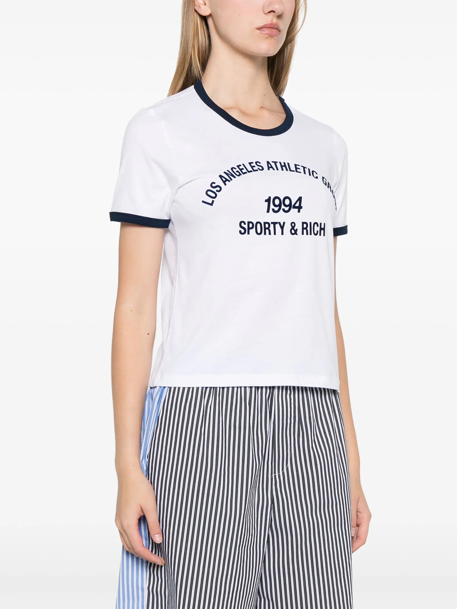 Футболка Sporty & Rich, размер 46, бежевый/белый — фото 1