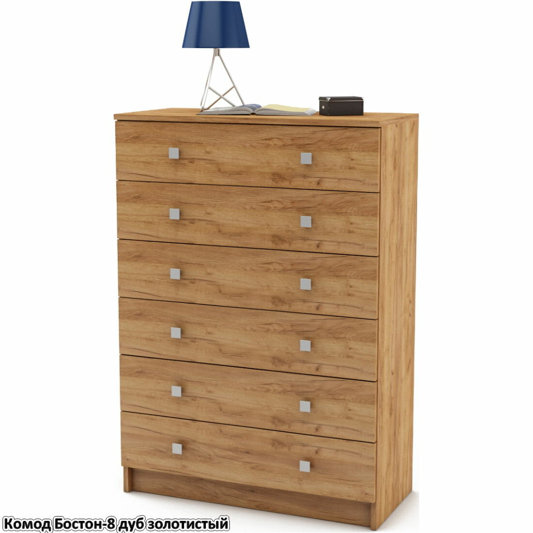 Комод Бостон-8 Дуб-золотистый, ЛДСП, МФ Владимир VMF, 80х114х38 см.