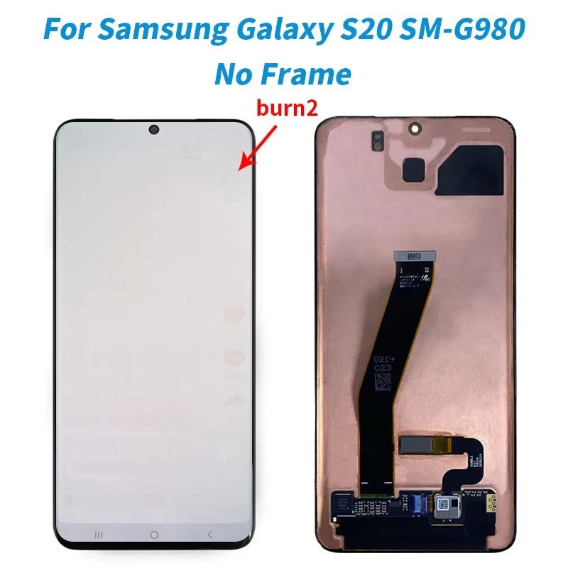 Дисплей A+ AMOLED с эффектом Burn Shadow для Samsung Galaxy S20 G981 G980, OLED S20-Burn No Frame