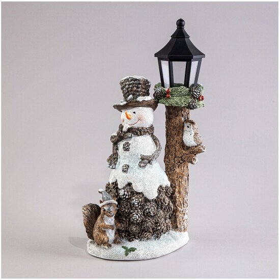 Статуэтка Lefard "снеговик" с led-подсветкой 17,5х11,5х30 см (121-114)