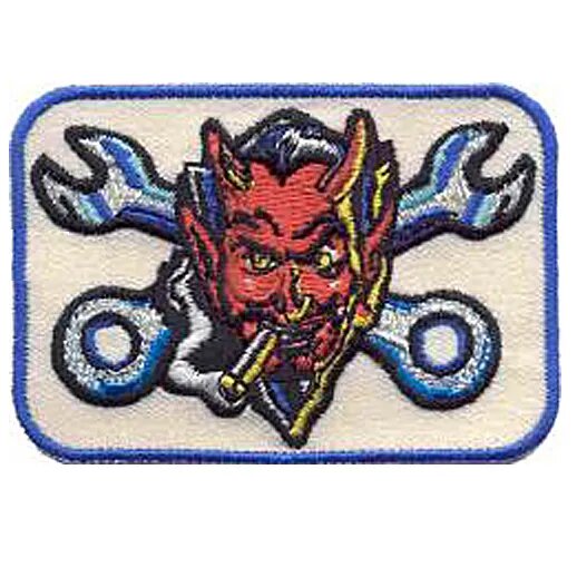 Байкерские нашивки для одежды, патч, шеврон, заплатка дьявол разводные ключи 10см (№48)