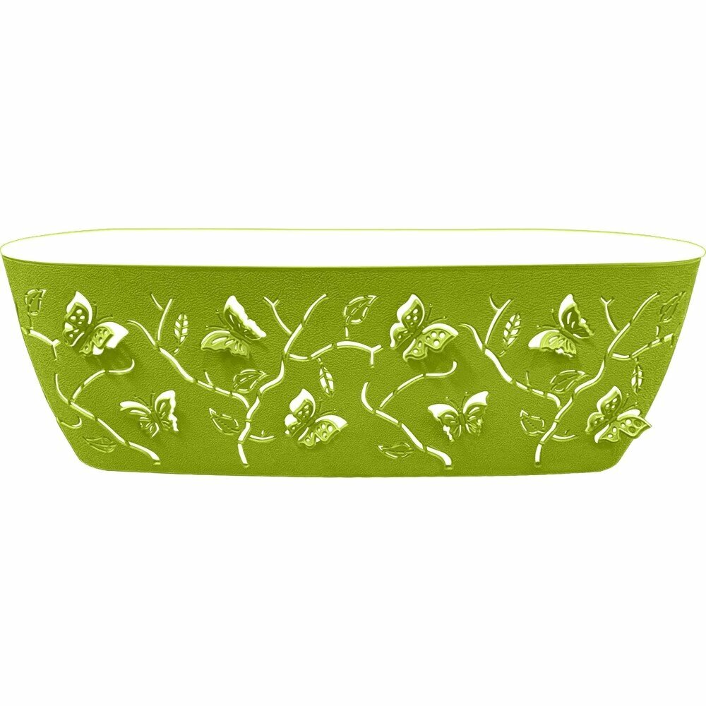 Балконный ящик пластиковый Butterflies лиственно-зеленый 47 х 16х 15 cм 7,3 л