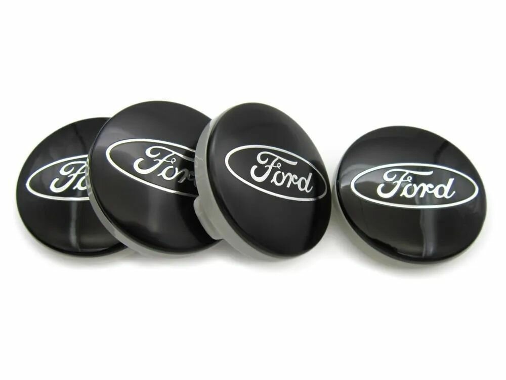 Колпачки на литые диски Форд черные 54/51 мм, комплект 4 шт.