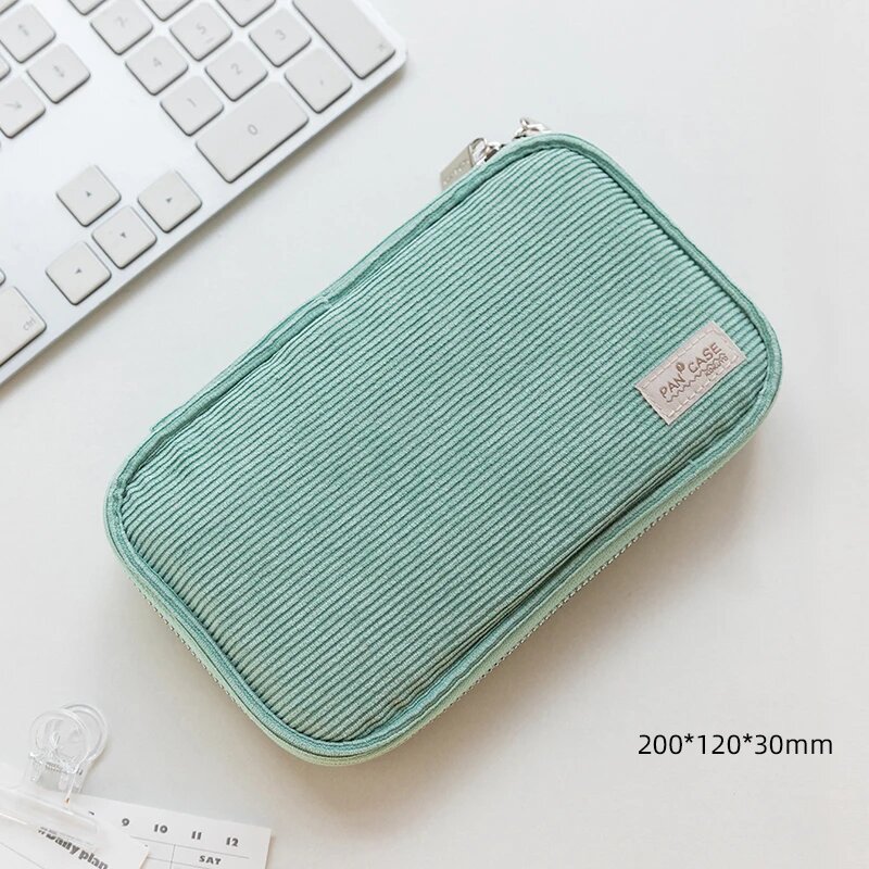 Вельветовый пенал Kokuyo, цвет: Green, 200*120*30mm