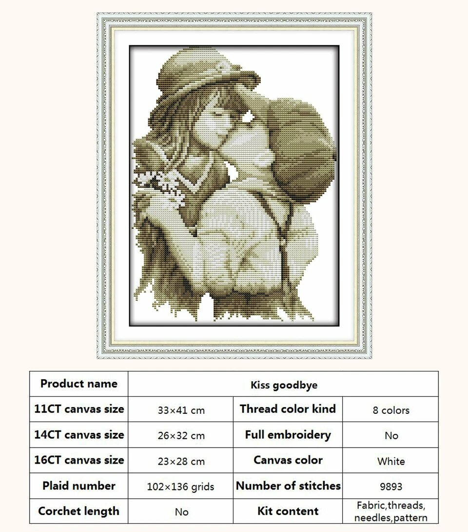 Наборы для вышивки крестом Joy Sunday Angel Baby Girl Beauty Series RA123, 14CT picture printed