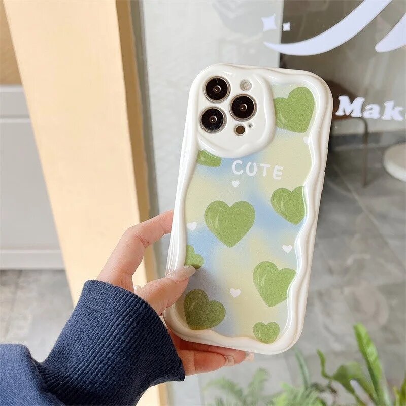 Чехол для iPhone 14 Pro Max, S7856, силикон, сердечки