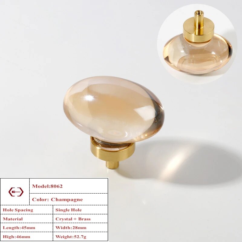 Хрустальные дверные ручки LSTABAN 8062-Single Hole