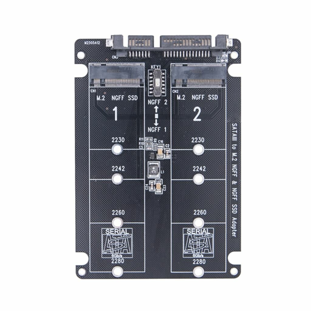 Двухпортовая плата-адаптер твердотельного накопителя NGFF к последовательному порту sata