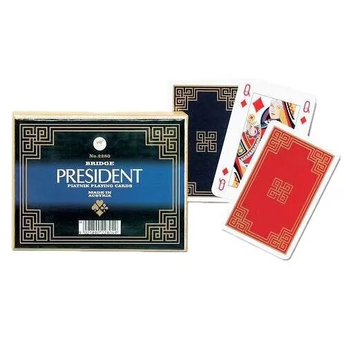 Игральные карты "Президент" бридж, 2х55 листов, карточный набор, Piatnik