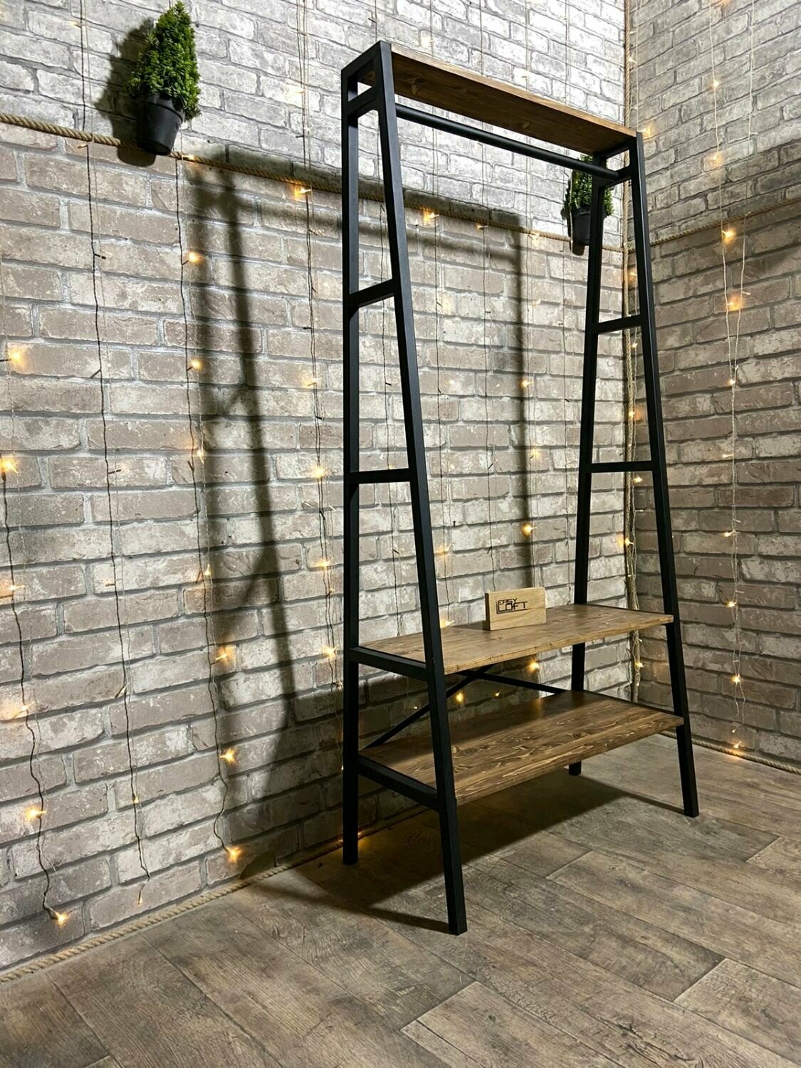 Гардеробная "EasyLOFT" в стиле лофт для верхней одежды с 3 полками, 90х45х200 см.