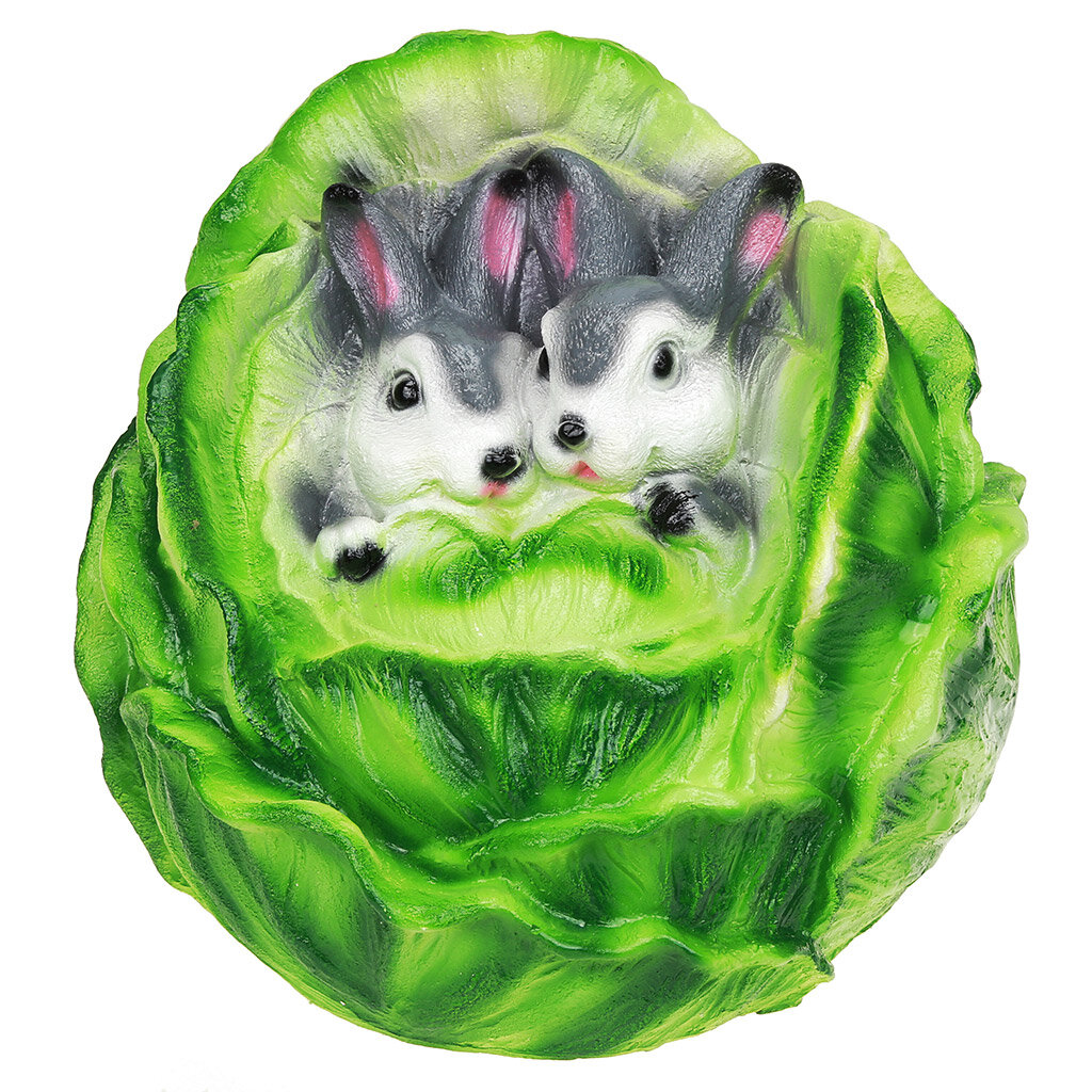 Скульптура-фигура садовая Домашняя Мода гипсовая "Зайцы в капусте", 25х25 см