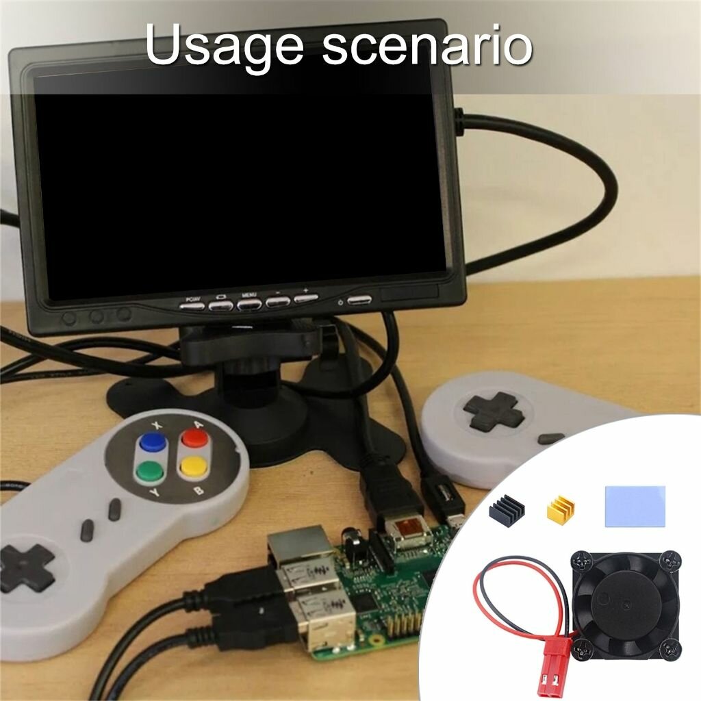 Подходит для Raspberry Pi 4B/3B + вентилятор-радиатор — фото 1