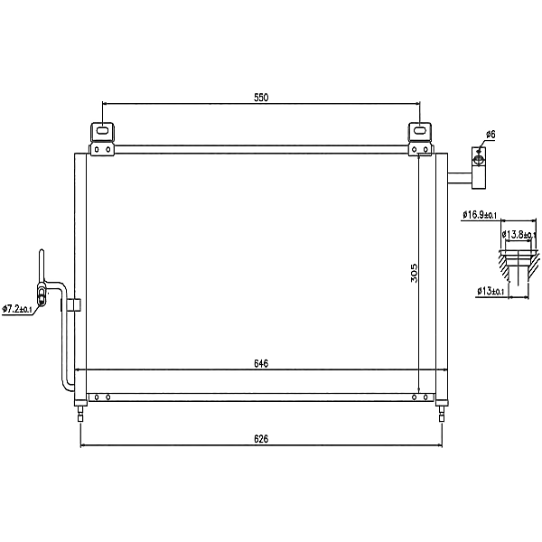 STELLOX 10-45331-SX (1045331_SX / 4800 B25H / 4800B25H) радиатор кондиционера\ Mazda (Мазда) 323 1.4-2.0i / d 98