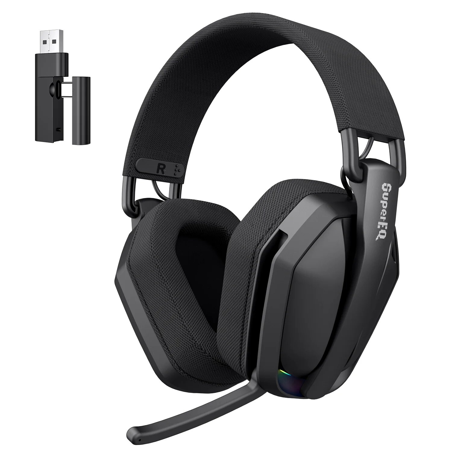 Наушники OneOdio "SuperEQ G19BT", RGB-подсветка, складные, накладные, беспроводные