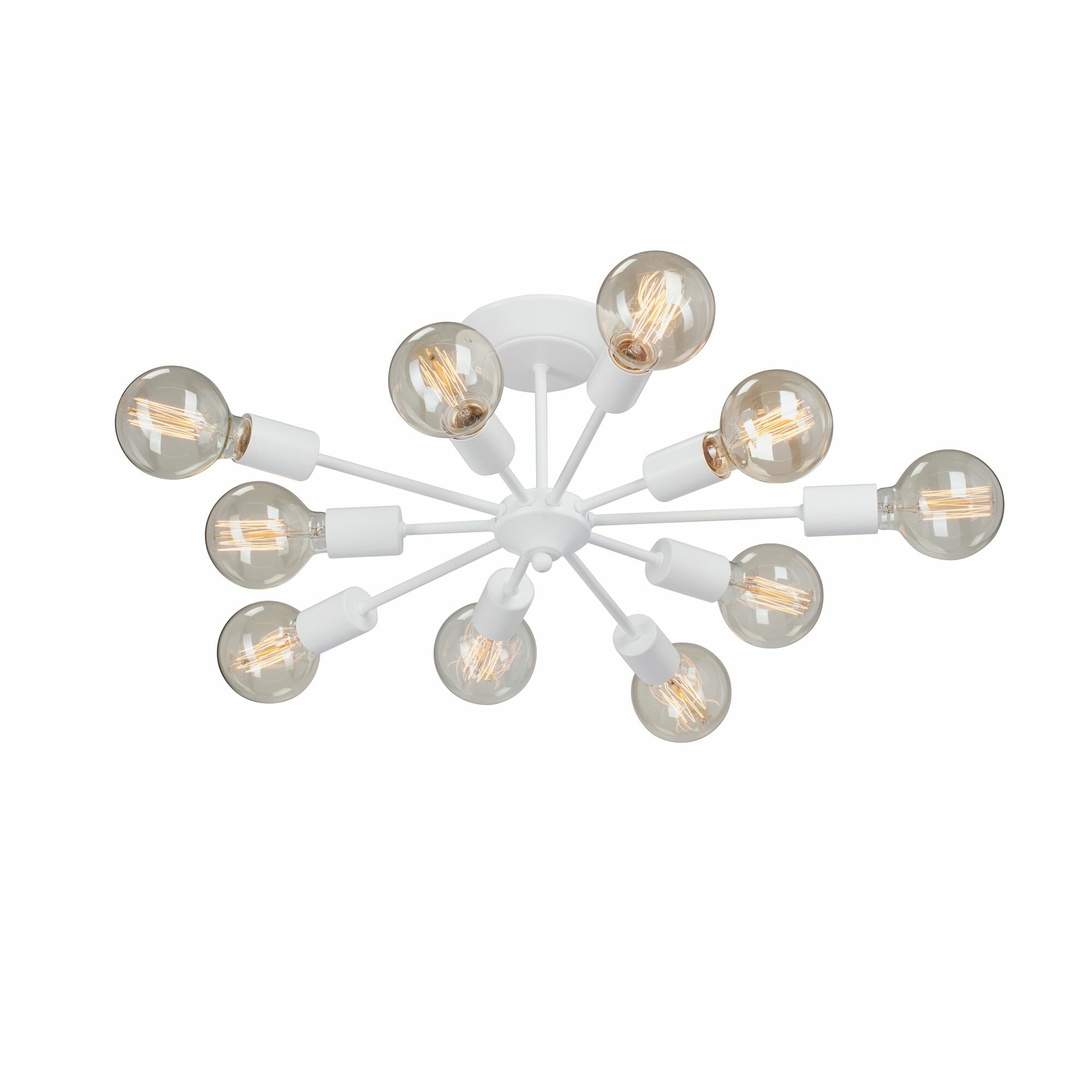 Люстра потолочная Vitaluce V4261-0/10PL, 10 ламп, E27 макс. 40Вт, 30 м2, цвет белый матовый.