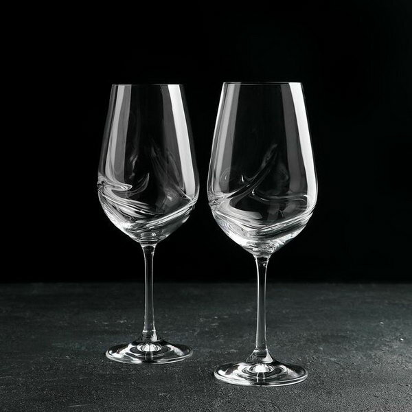 Набор бокалов для вина из хрустального стекла "Турбуленция", 550 мл, 2 шт