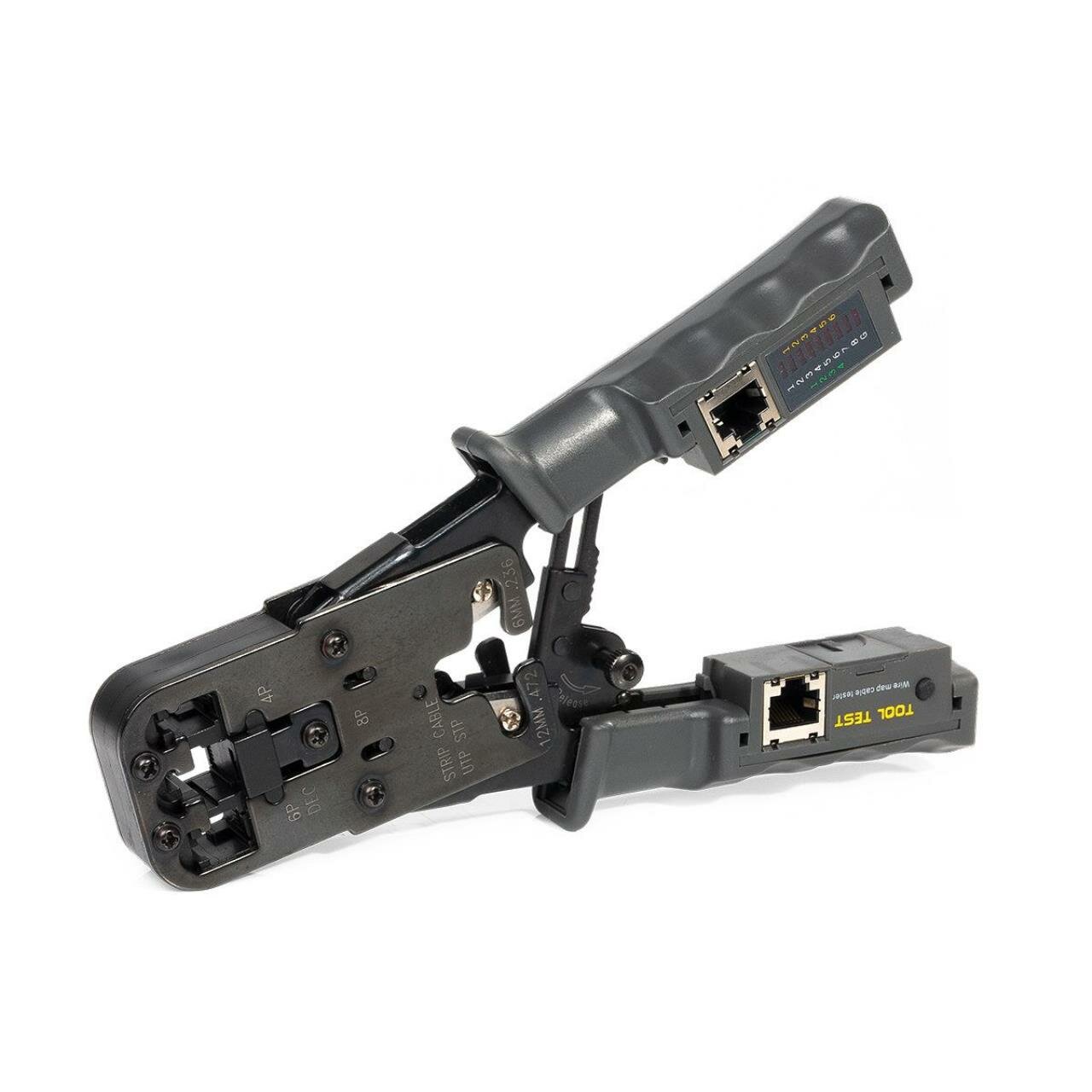 Пресс-клещи (кримпер) JT-03Т КВТ 84493 многофункциональный с 3-мя встроенными модулями для обжима RJ-45, RJ-12, RJ-11