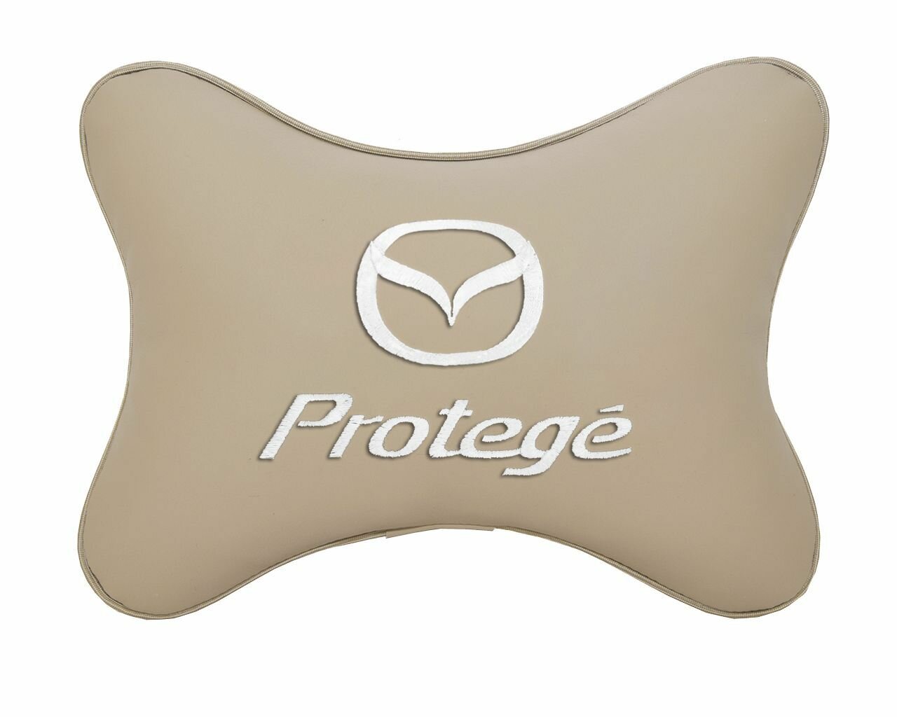 Подушка на подголовник автомобильная бежевая экокожа MAZDA PROTEGE