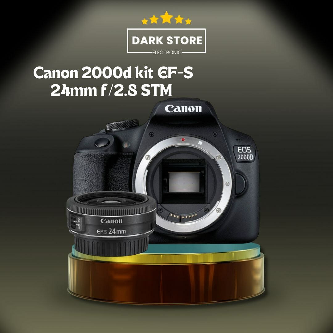 Фотоаппарат Canon 2000d kit EF-S 24mm f/2.8 STM зеркальный 24 МП черный