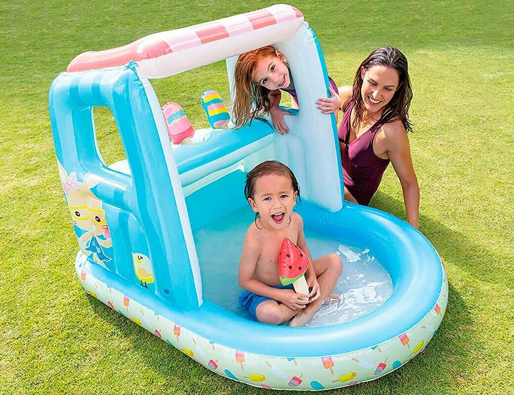 Надувной бассейн-игровой центр Киоск с мороженым INTEX, 127х102х99см, от 2 до 6 лет, 48672