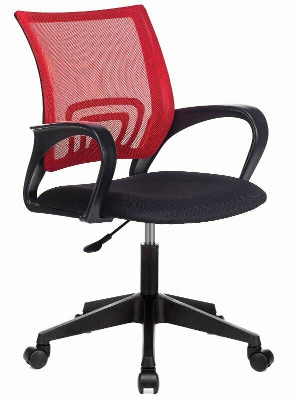 Кресло компьютерное Бюрократ CH-695NLT красный TW-35N сиденье черный TW-11 сетка/ткань крестовина пластик