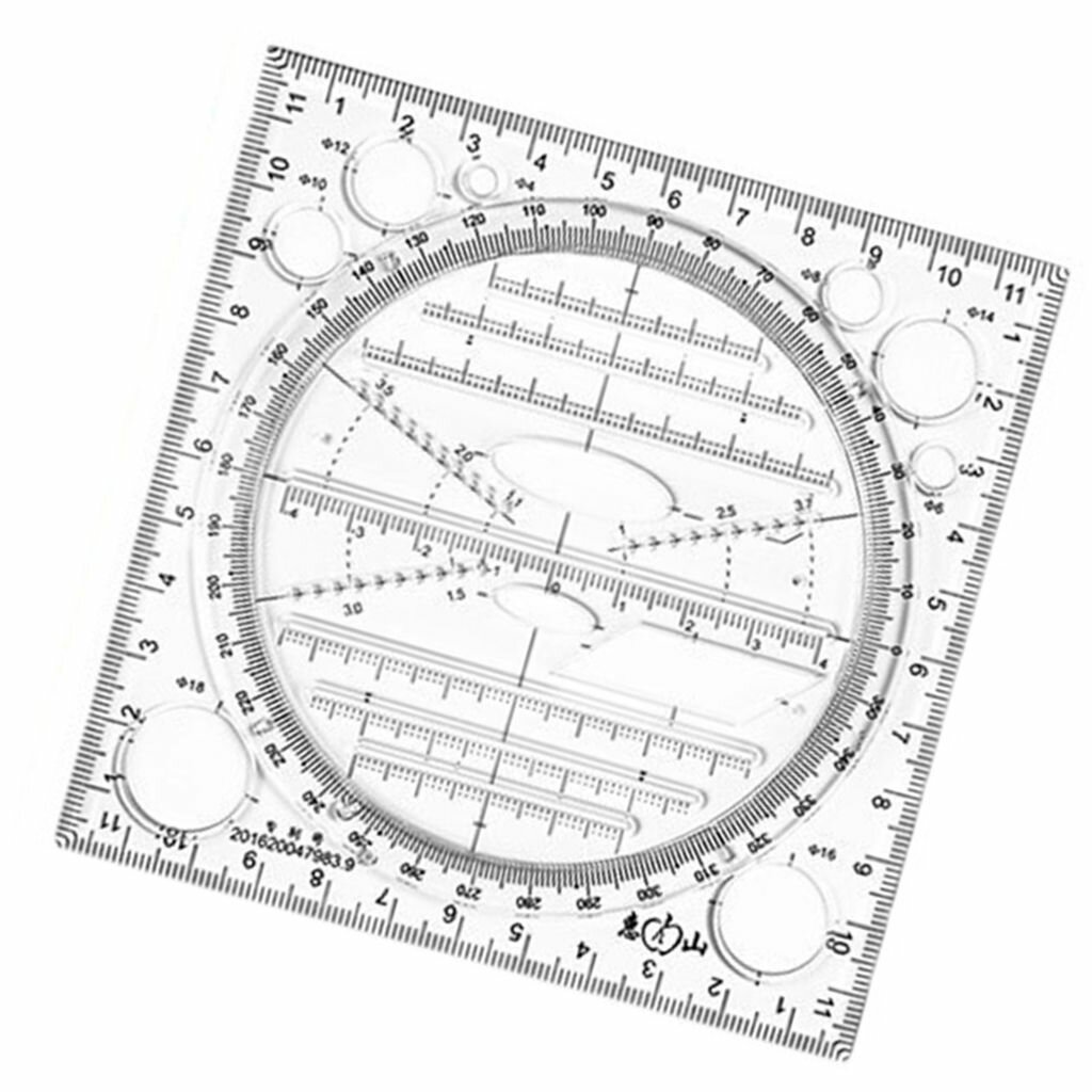 Многофункциональная вращающаяся линейка для рисования-черная