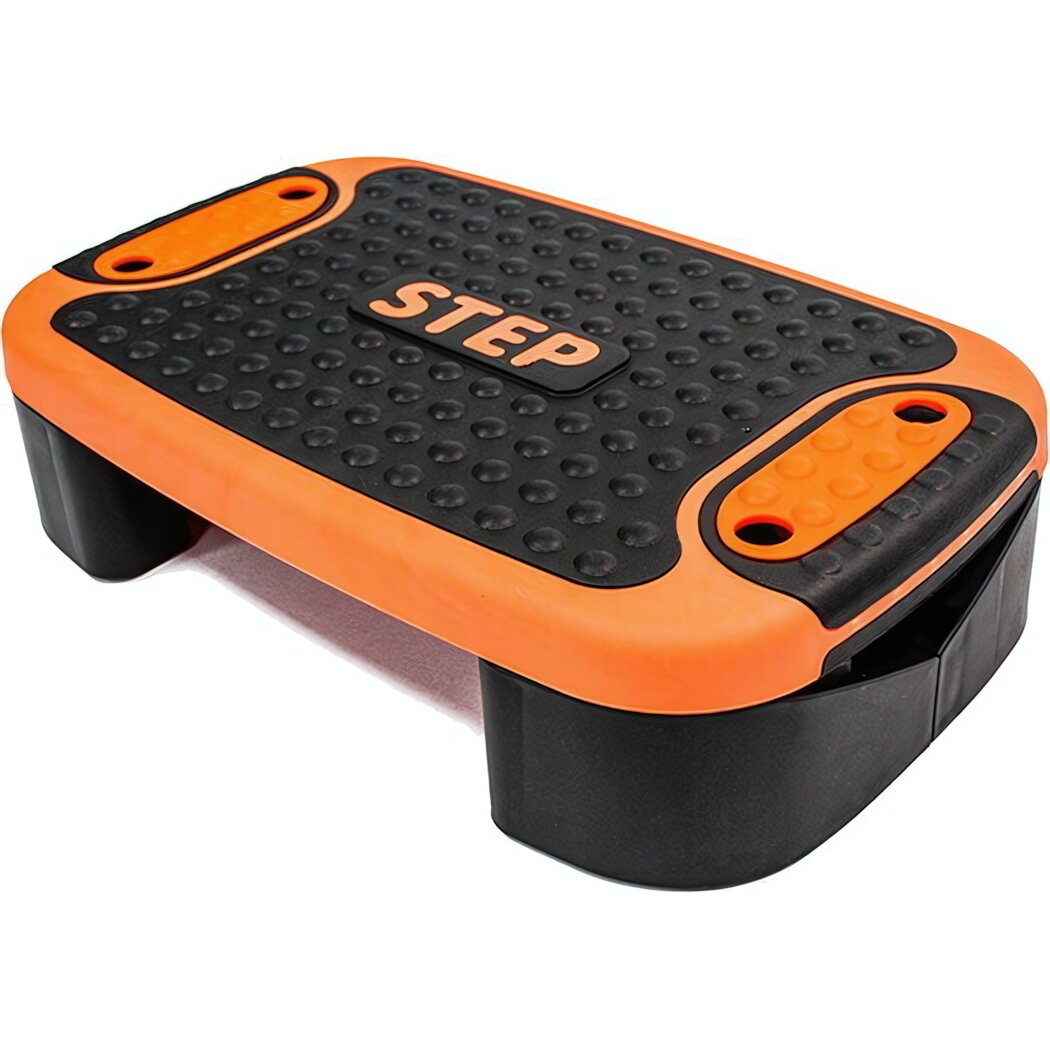 Степ-платформа «ML-DK30» с антискользящим покрытием, 54,5х34х14 см, пластик, черный/оранжевый