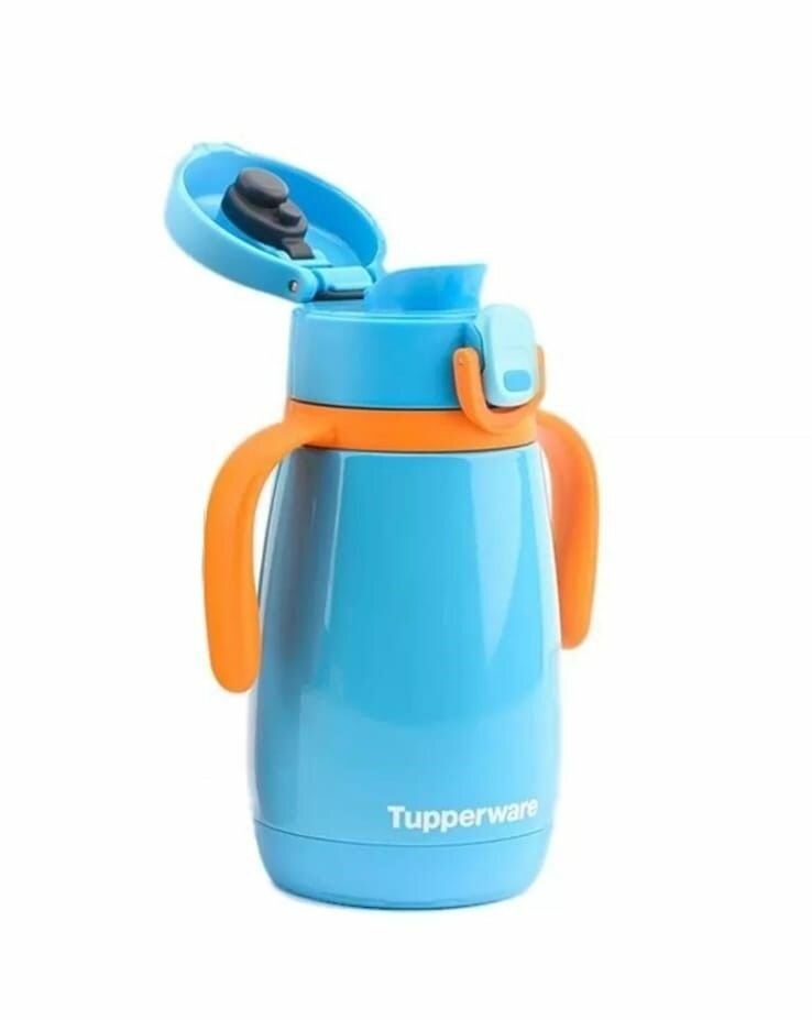 Детский термос с ручкой 360 мл голубой. Tupperware
