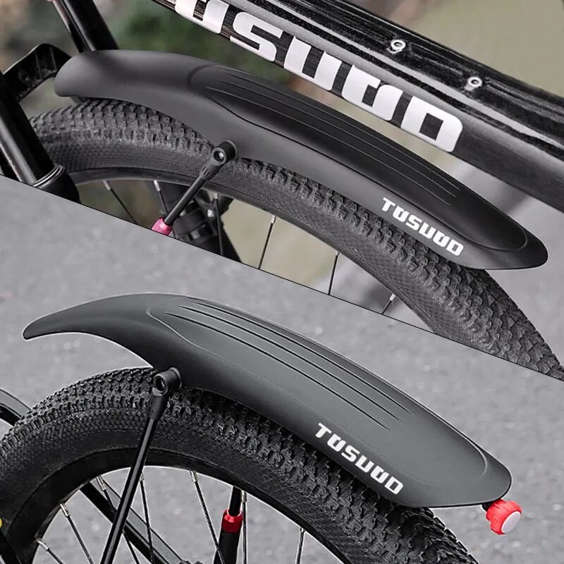 Крылья для горного велосипеда, комплекты передних и задних крыльев, съемный задний фонарь, материал ПП, угол можно свободно регулировать, подходит для велосипедов 24-29 дюймов, черный