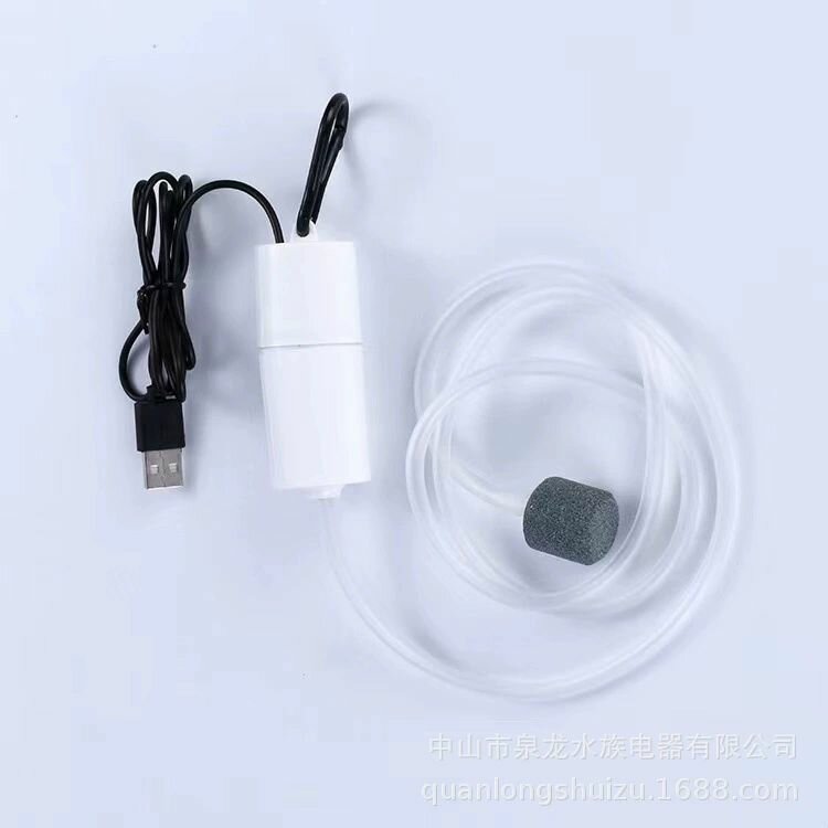 Портативный мини-кислородный насос для аквариума, USB-кислородный насос--