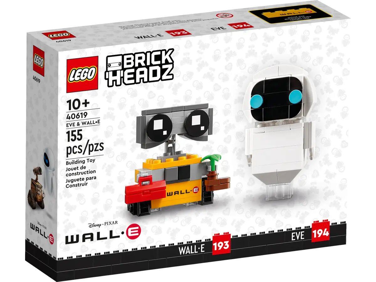 LEGO BrickHeadz 40619 EVE & WALL-E (Ева и Валли) Pixar, 155 деталей