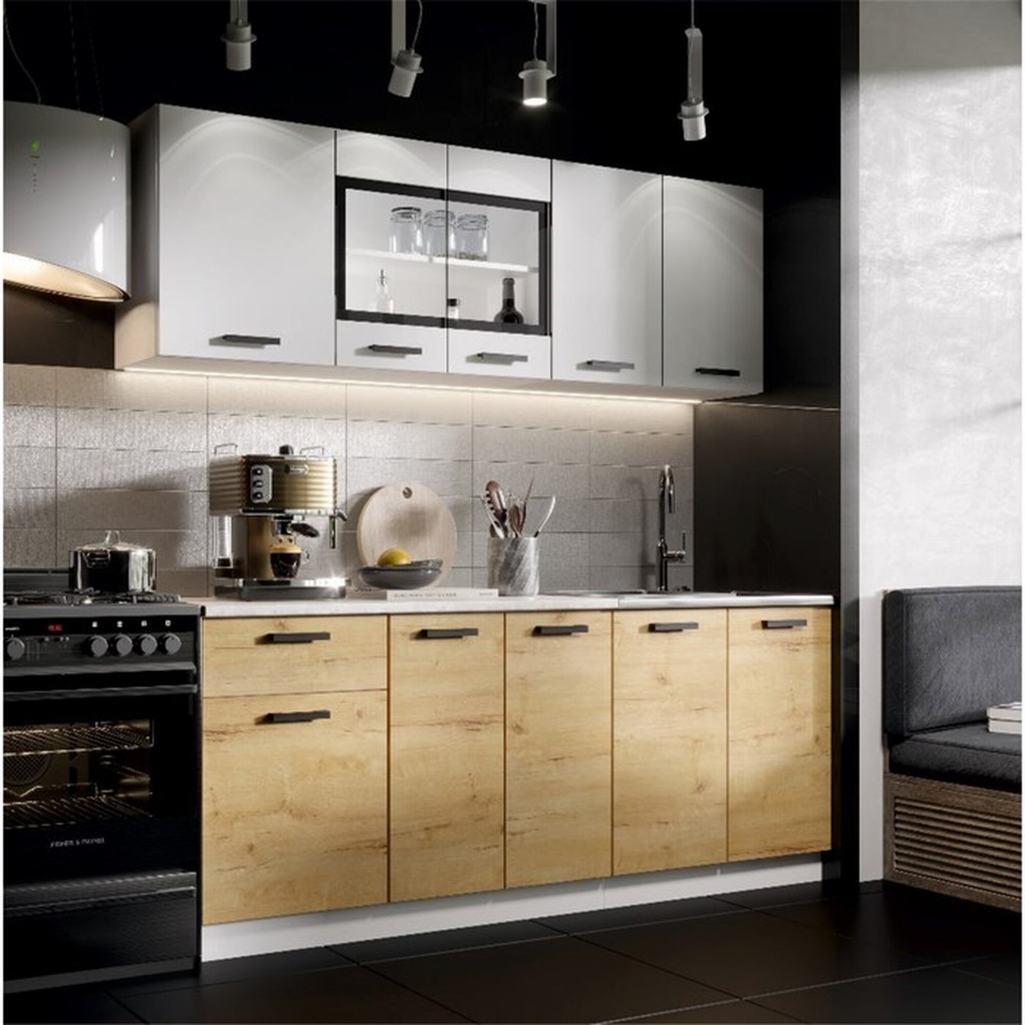 Кухня Сима-ленд Хозяюшка, роликовые направляющие, 2000x600 см