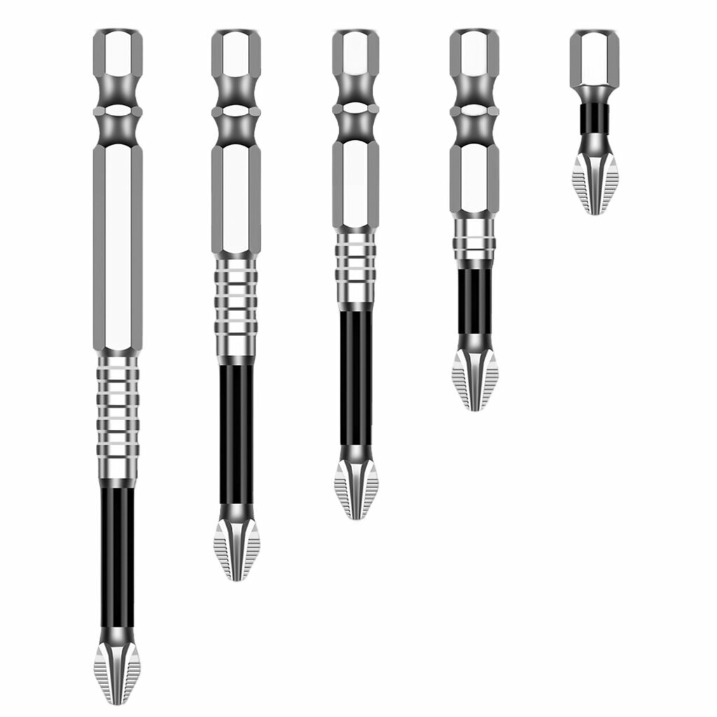 Набор из 6 противоскользящих бит-отверток из высокопрочной легированной стали для различных винтовых спецификаций и проектов ручного ремонта