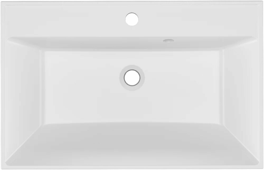 Мебельная раковина Paola Alba 700 накладная, встраиваемая, из литьевого мрамора, белая, глянцевая, раковина для ванной, прямоугольная