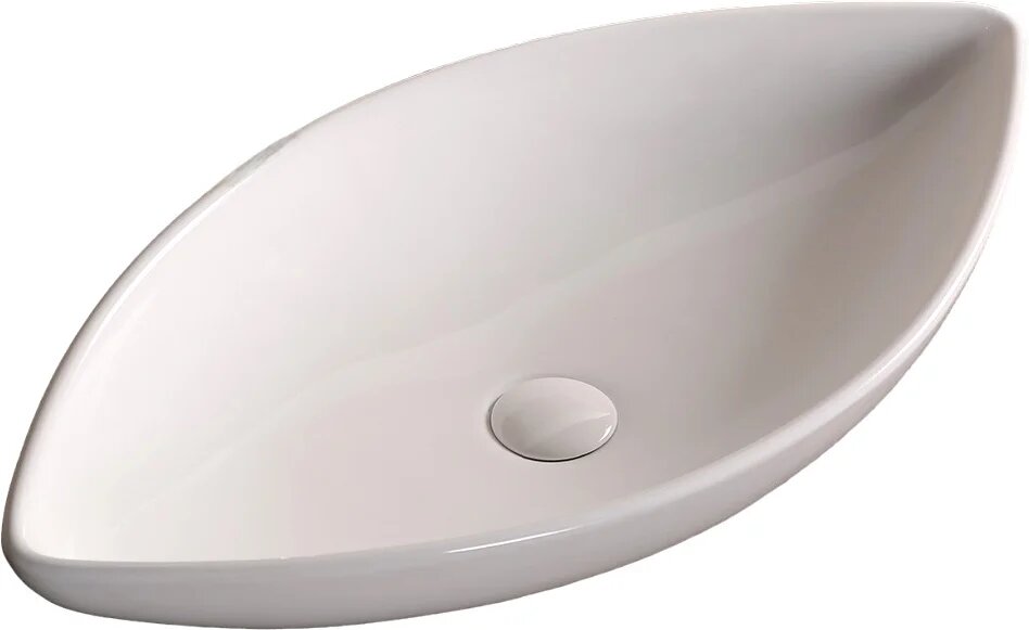 Накладная раковина Ceruttispa CR7093A 71 накладная, без отверстия под смеситель, фарфоровая, раковина для ванной, белая, глянцевая