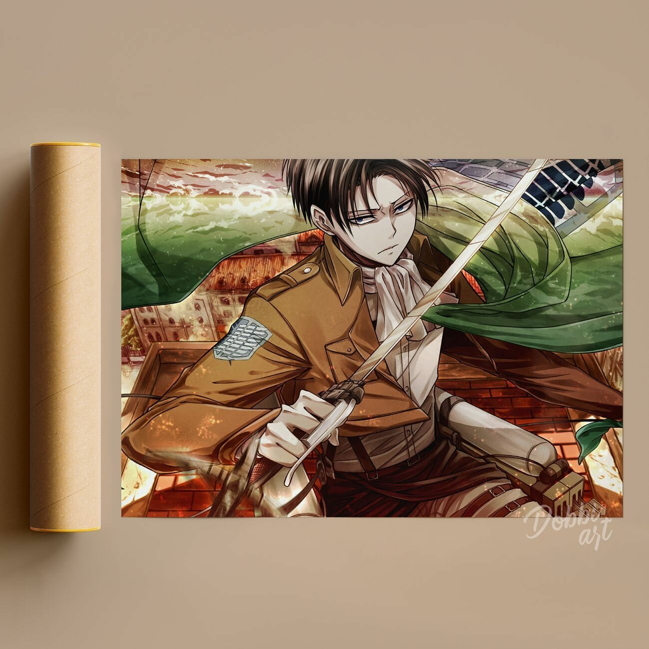 Постер Атака Титанов 30х40 см без рамы/ Attack on Titan, Леви/ Плакат по аниме, для интерьера, в подарок