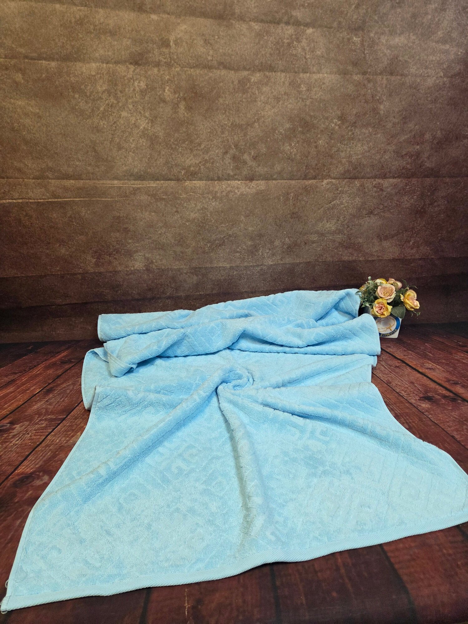 Полотенце Cleanelly "Portico", банное, 460г/м², 70x130 см, хлопок, голубое