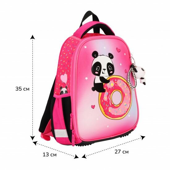 Ранец, спинка эргономичная, 1 отделение, 35*27*13 см, ERGO Light, Panda, кокос