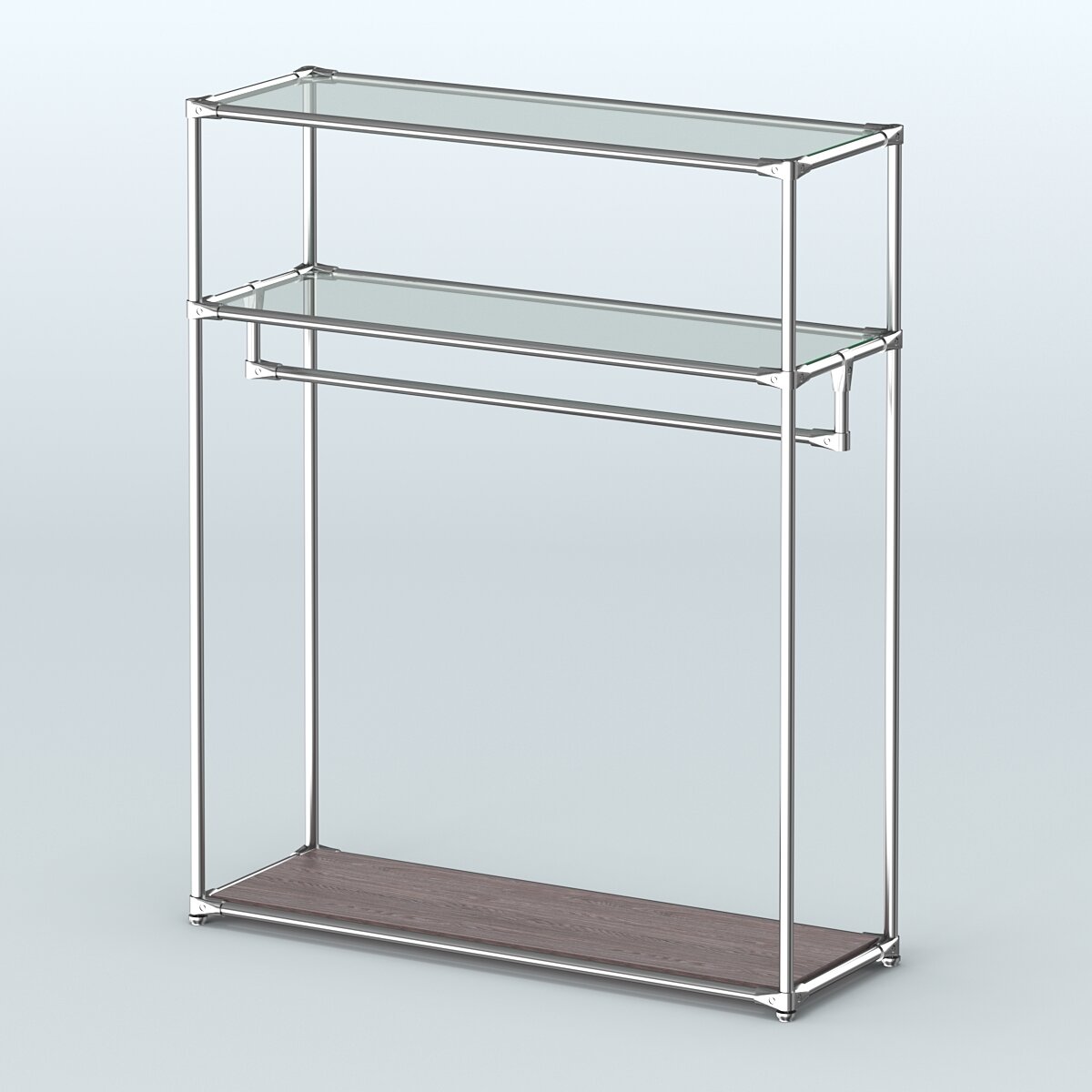 Островная торговая система хром 1200 мм №7, Ясень Анкор темный