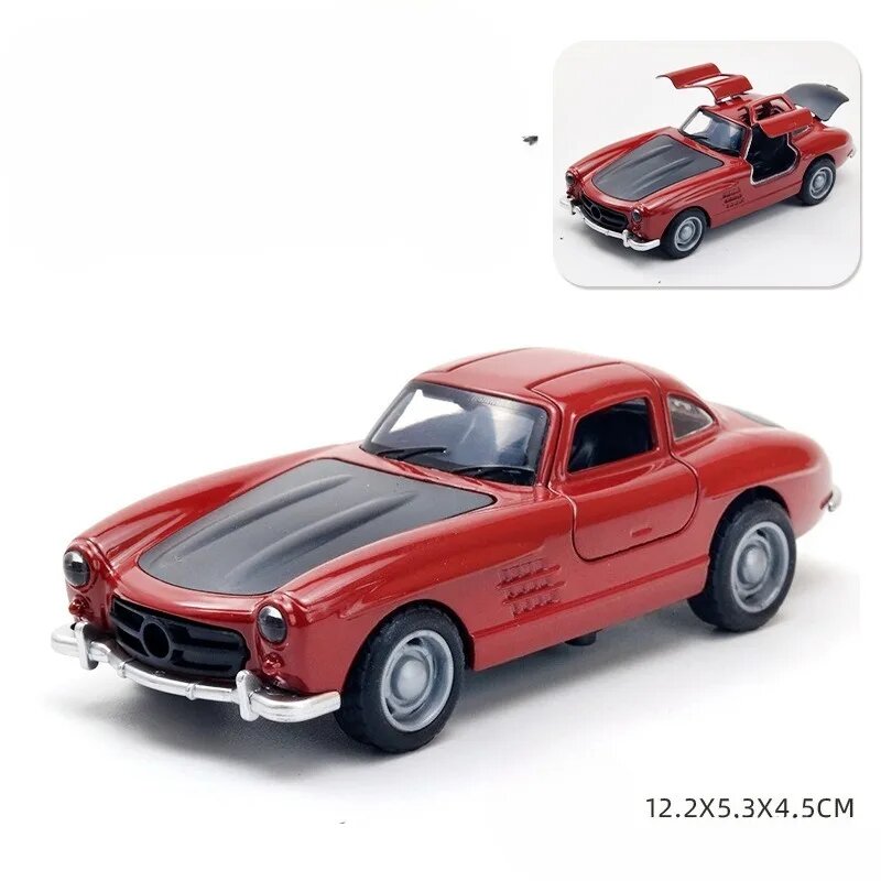 Красная металлическая модель гоночного автомобиля 12.2x5.3x4.5см